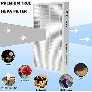 F1 Allergen Reduction Replacement, F1 H11 True HEPA Filter Replacement Compatible with 3M Filtrete C01 T02 Room Air Purifier for FAP-C01-F1, FAP-T02-F1, FAP-C01BA-G1, FAP-T02WA-G1, 2 Pack