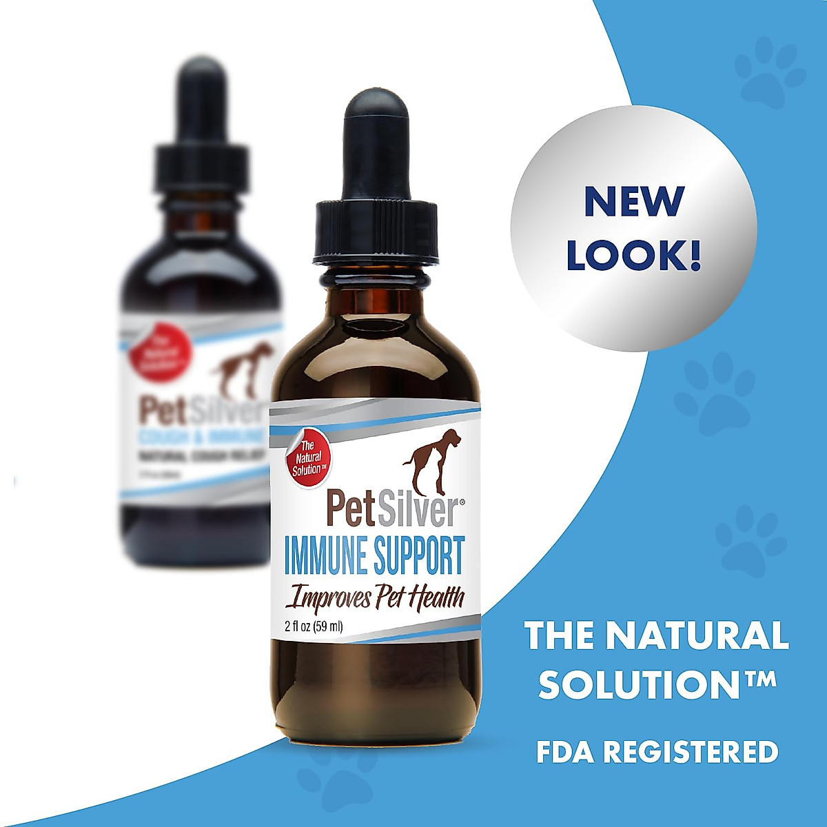 PetSilver Immune Support - Chelated Silver Formula - Promotes Respiratory Health in Cats & Dogs - Sinus & Kennel Cough Treatment - Natural Antibiotic - Allergy Relief - Easy-to-Use Dropper - 2 fl oz