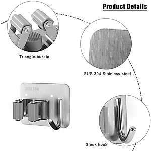 Mop Holder Hook, Silver