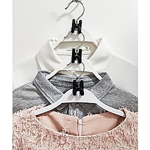 100Pcs Clothes Hanger Connector Hooks,Thicken Hanger Hooks Space Saver,Heavy Duty Space Saving for Closet and Clothes Closet Organizer(Black)