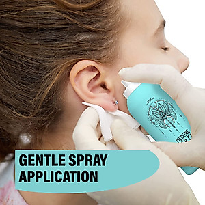 BASE LABORATORIES Piercing Aftercare - Piercing Bump Treatment Kit | Keloid Bump Removal Oil + Piercing Aftercare Spray for Ears, Nose, Body(4oz) | Piercing Cleaner Saline Solution Spray 15ml + 4oz