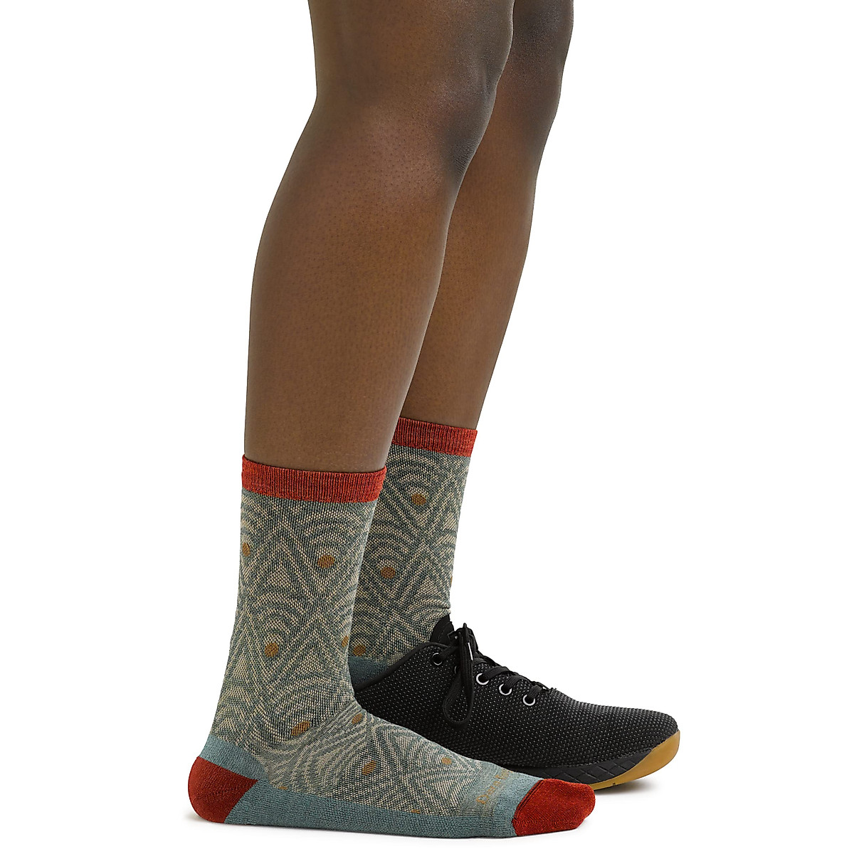 Darn Tough Vermont Deco Crew Lightweight with Cushion Aqua SM (US 4.5-7)