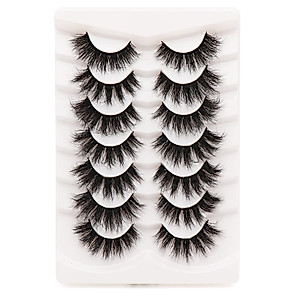 Losha False Lashes Super Fluffy Faux Mink Eyelashes Dramatic Long and Full Fake Eyelashes 7 Pairs Pack Volume Lashes