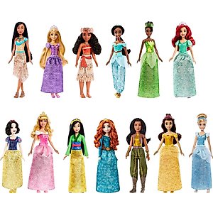 Mattel Disney Princess Toys, Fashion Doll Set with 13 Dolls in Sparkling Clothing & Accessories, Inspired by Disney Movies (Amazon Exclusive)