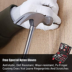 68 Pieces Tool Set,Tool Kit For Home With Storage Case (Black Red)