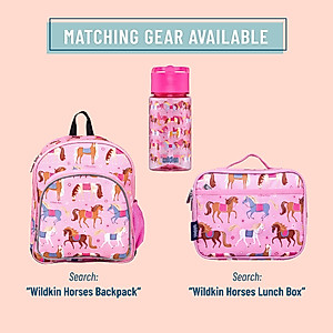 Wildkin Kids 16 Oz Water Bottle – BPA-Free Tritan, Leak-Proof Lid, Durable & Easy to Clean - Horses