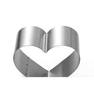 Heart Cake Mold Ring Set-4/6/8 Inch Large Heart Cookie Cutter Pancake Mold Stainless Steel