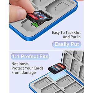 Xinocy for Nintendo Switch Game Case with 24 Game Holder Slots and 24 SD Micro Card Slots for Nintendo Switch/Lite/OLED,Cute Cartoon Games Cartridge Cases for Boys Kids Girls Kawaii Storage Box, Maro1