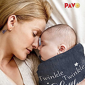 Pavo Personalized Baby Blankets for Boys - Twinkle Twinkle Little Star Elephant Custom Baby Blanket - Includes Bib & Onesie Option - Personalized Baby Gifts for Christmas, Thanksgiving, Shower