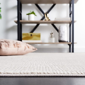 SAFAVIEH Continental Collection Runner Rug - 8' Runner, Ivory & Beige, Contemporary Design, Stain Resistant, Ideal for High Traffic Areas in Hallway, Bathroom & Kitchen (CON102A-28)