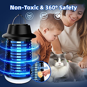 Bug Zapper Outdoor Indoor, Mosquito Zapper, Fly Trap, Waterproof Insect Killer, 3800V Electric Fly Zapper for Home, Patio, Camping, Kitchen