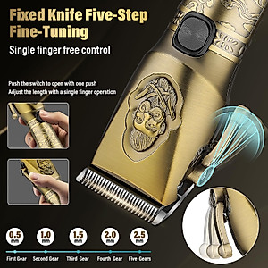 AMULISS Professional Hair Clippers Trimmer & Electric Foil Shavers Set Beard Trimmer for Men Cordless T-Blade Hair Trimmer Electric Razor, Men's Beard Grooming Kit