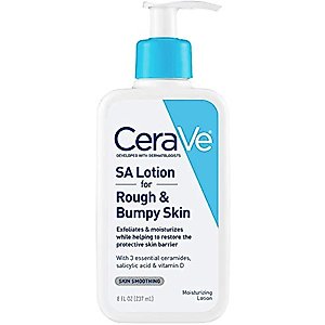 CeraVe SA Lotion for Rough & Bumpy Skin | Vitamin D, Hyaluronic Acid, Lactic Acid & Salicylic Acid Lotion | Fragrance Free & Allergy Tested | 8 Ounce