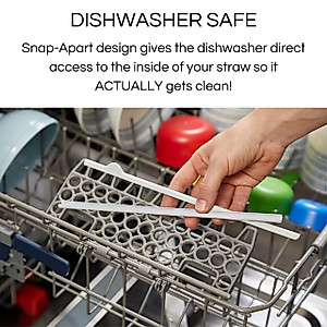 Rain Straw - Easy Clean Reusable Drinking Straws That Snap Open for Easy Cleaning - No Cleaning Brush or Cleaner Needed - Eco Friendly BPA Free 10.5" long Plastic Straws for Tumbler (Classic, 5 Pack)