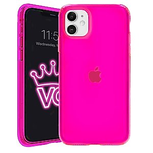 Velvet Caviar Compatible with iPhone 11 Case Neon Pink - Cute Clear Protective Phone Cover for Women, Girls (Hot Pink)