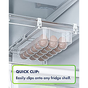 Skywin Refrigerator Egg Drawer - Snap-on Egg Holder for Refrigerator Organizes and Protects Eggs - Adjustable and Space Saving Egg Storage Container For Refrigerator
