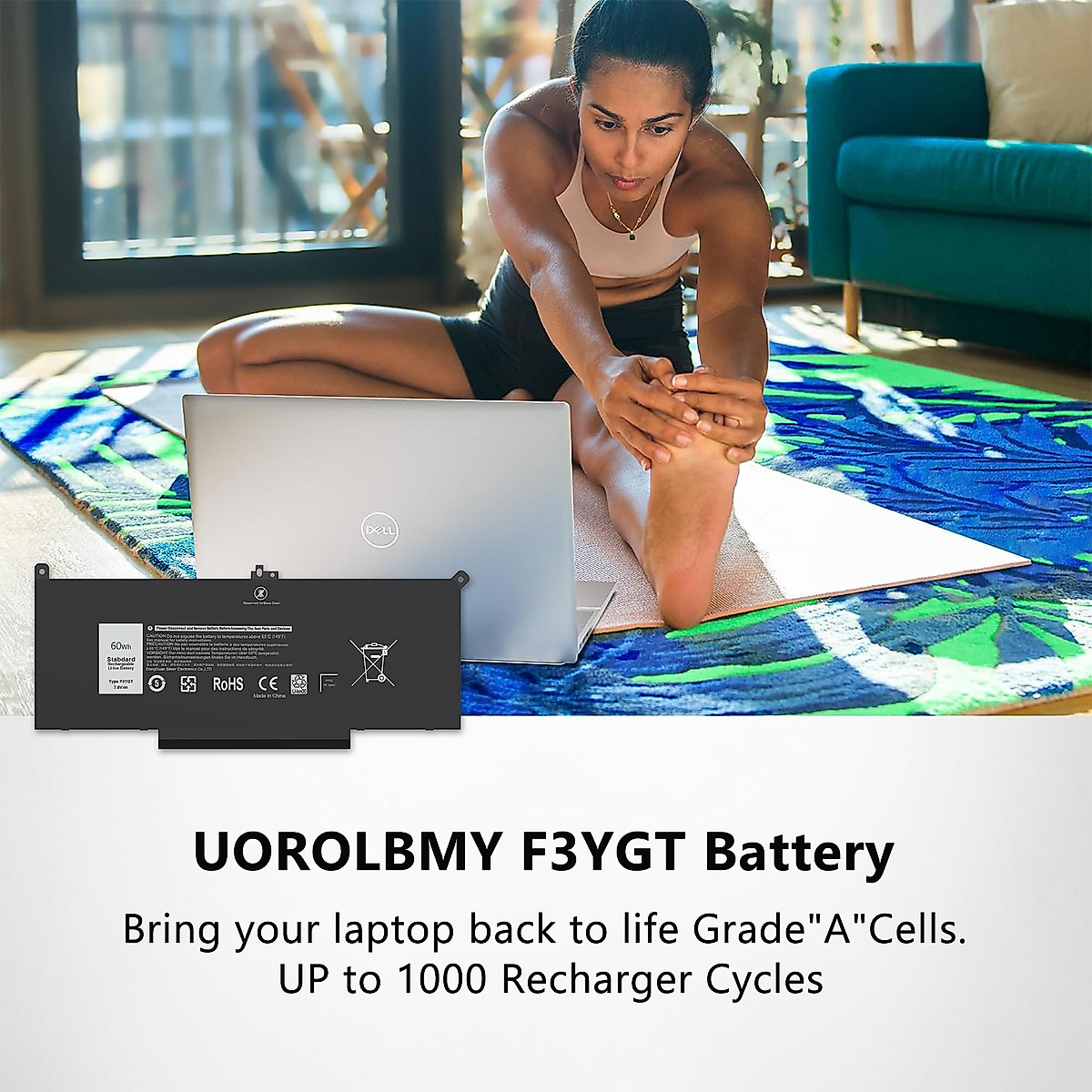 7480 F3YGT 2X39G 60WH Laptop Battery for Dell Latitude 12 7000 7280 7290 13 7000 7380 7390 P29S002 14 7000 7480 7490 E7280 E7480 E7490 E7290 E7380 Battery fits Dell 453-BBCF 451-BBYE KG7VF DM3WC DM6WC
