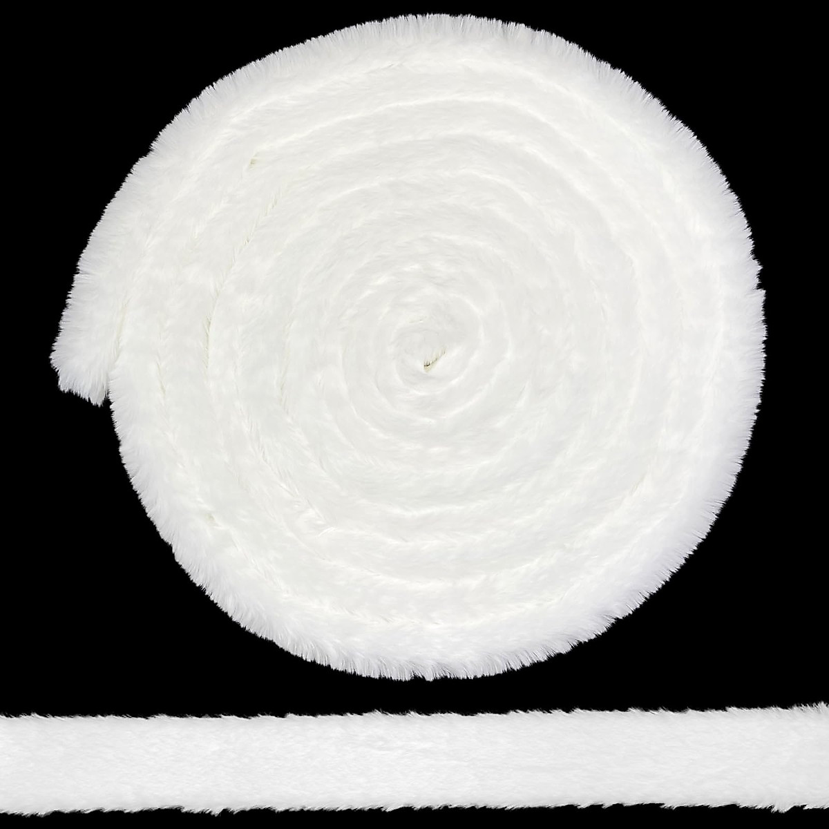 Pextian New Year Faux Fur Fabric Ribbon, 13 Yards Fur Fabric for Craft, Fake Fur Fabric Trim for Sewing Costume DIY Crafting, 2” x39ft