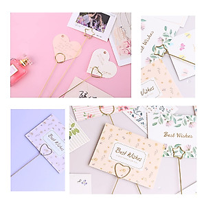 Tinsow 30 Pcs Metal Floral Place Card Holder, 13.4 Inch Flower Picks Clip for Floral Arrangement, Golden Gift Card Holder for Wedding and Party (Stars)