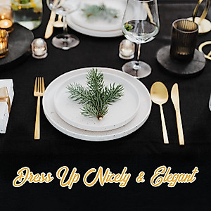 BRILLMAX 6 Pack Black Round Tablecloths 120 Inch - Circle Bulk Linen Polyester Fabric Washable Table Clothes Cover for Wedding Reception Banquet Birthday Party Buffet Restaurant