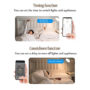 COLOROCK Mini Smart Relay WiFi Switch, DIY Smart Light Switch Module Smart Life/Tuya App, Compatible with Alexa and Google Home Smart Speakers,with Appointment Timing Function. 16A (2Pack)