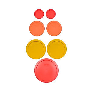 Pyrex Bundle - 7 Items: Pyrex (1) 7402-PC 6/7 Cup (2) 7201-PC 4-Cup Plastic Lids & (2) 7200-PC 2-Cup Plastic Lids & (2) 7202-PC 1-Cup Food Storage