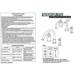 Kingston Brass KS1811PLBS Heritage Widespread Kitchen Faucet, Polished Chrome,11 x 9.63 x 2.5