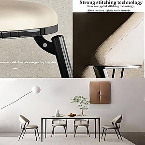 RILOOP Dining Chairs,Mid-Century Modern Dining Chair,Retro Faux Leather Kitchen Dining Room Chairs,Upholstered Dining Chairs with Metal Legs for Dining Room, Kitchen,Living Room/F/49 * 53 * 75Cm