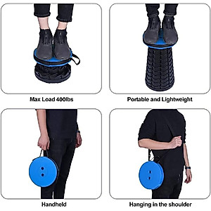 Fishboy Upgraded Collapsible Stool for Adults,Portable Retractable Folding Telescoping Foldable Camping Stool Holds 400lbs for Outdoor Fishing Hiking Gardening Travel BBQ