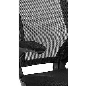 Modway Veer Reception Desk Flip-Up Arm Drafting Chair in Black