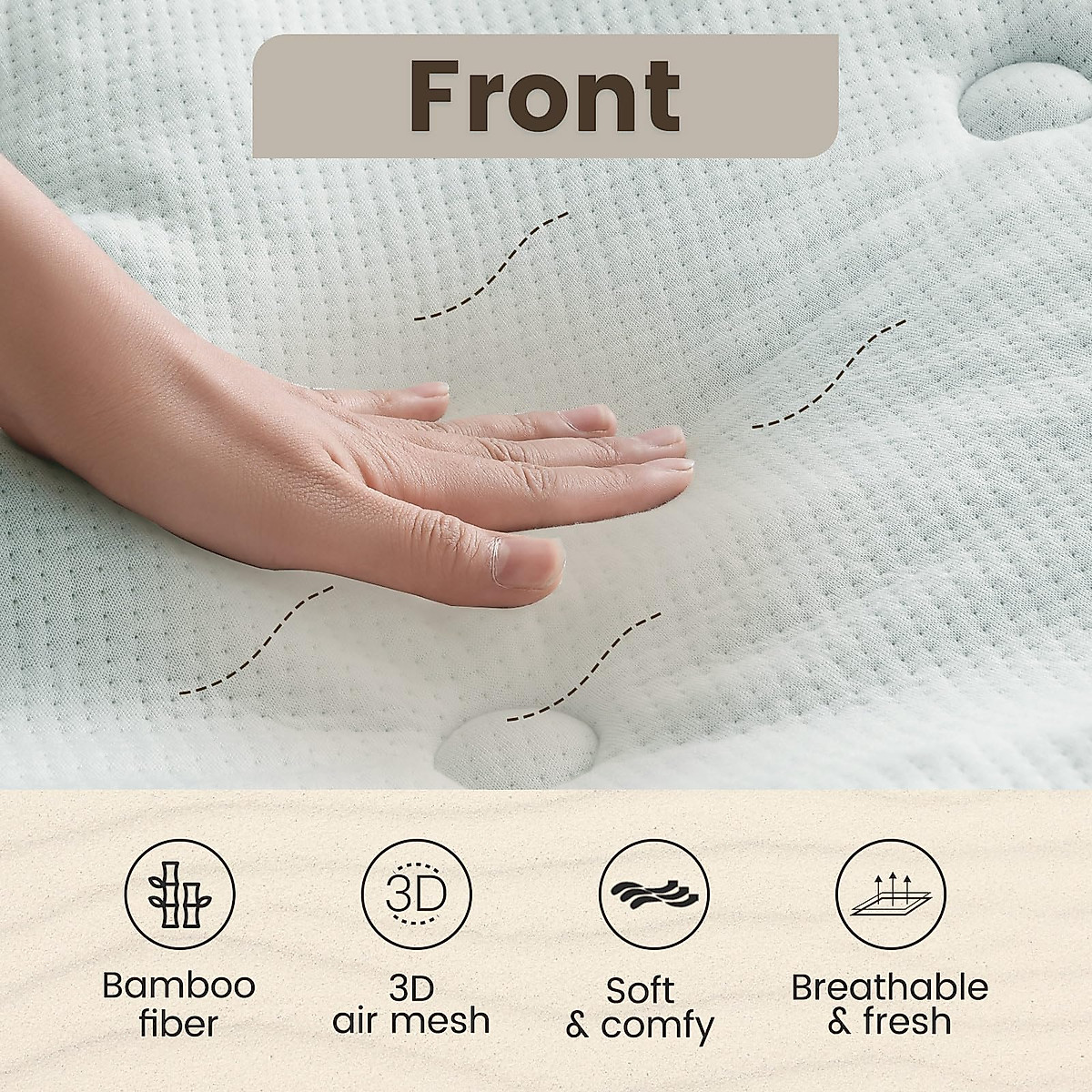 QUIETSEA Reversible Mattress Topper Twin XL Egg Crate Memory Foam Mattress Topper, Bamboo Viscose Mattress Pad Twin XL, Noiseless Waterproof Mattress Cover with Deep Pocket up to 21", 39" x 80"