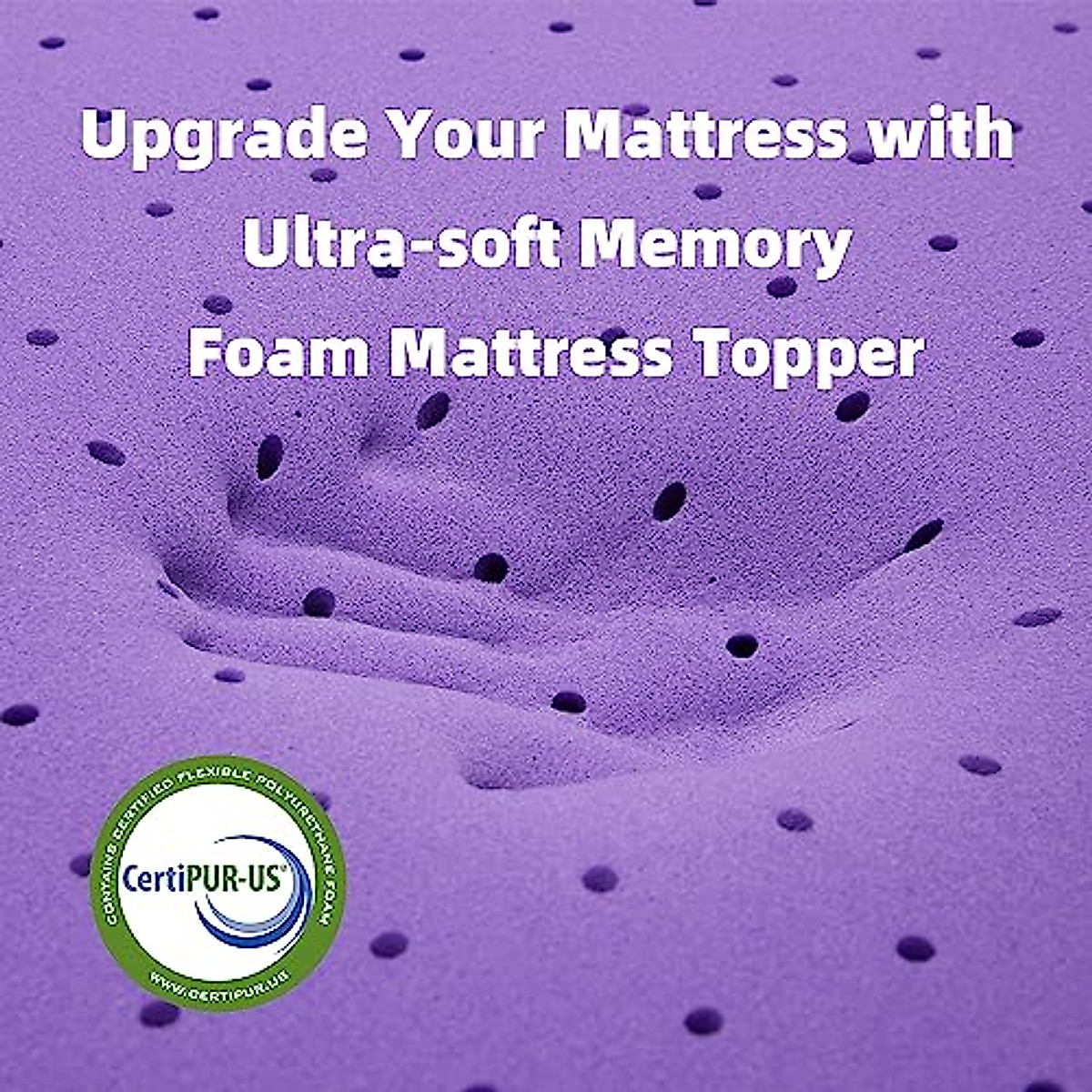SINWEEK 2 Inch Gel Memory Foam Mattress Topper Queen Size, Ventilated High Density Pad for Back Pain, Bed Topper with Removable Soft Cover, CertiPUR-US Certified