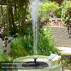 4 PCS Solar Fountain for Bird Bath, 1W Solar Bird Bath Fountain Pump with 4 Nozzles, Solar Powered Water Fountain Pump for Garden, Ponds, Pool, Fish Tank, Outdoor and Aquarium