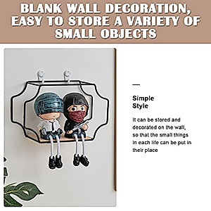 FGENKI Set of 3 Floating Wall Shelves Metal, Wall Decor Modern Metal Frame Mount Floating Display Shelves for Bedroom Living Room Wall Storage & Display (Black,0)