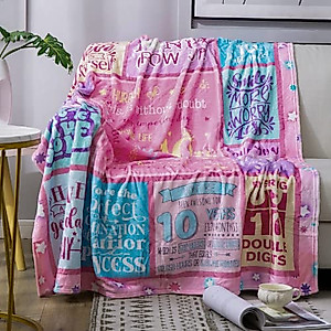 BRITHHAHA 10th Birthday Gifts for Her- 10 Years Blanket 60"X50"- 10 Funny Gift Idea- 10 Year Old Birthday Gifts- Gifts for 10 Year Old Female Women Girl Bestie Sister- 10th Birthday Gift Ideas