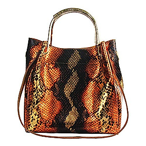 MEL JUN Genuine Leather Handbags for Women, Fashion Women's Purses and Handbags Work Tote Bag Shoulder Crossbody Bags -Gold