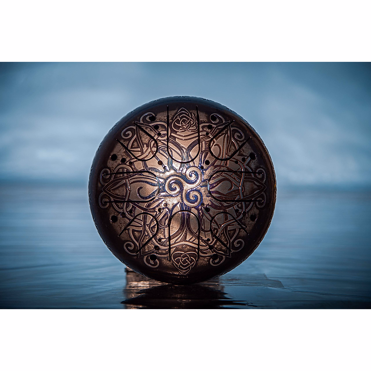 Tank Drum Kosmosky 9" (22 cm) KSY-56 "Triskele" B minor/Hand Pan/Steel Drum/Tongue drum/Singing bowl