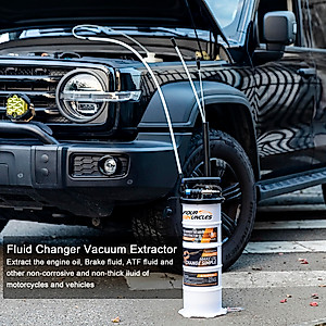 FOUR UNCLES 6.5L Oil Extractor - Pneumatic/Manual Vacumm Fluid Extractor with Pump Tank Remover & 4 Tubes and A Brake Bleeding Hose