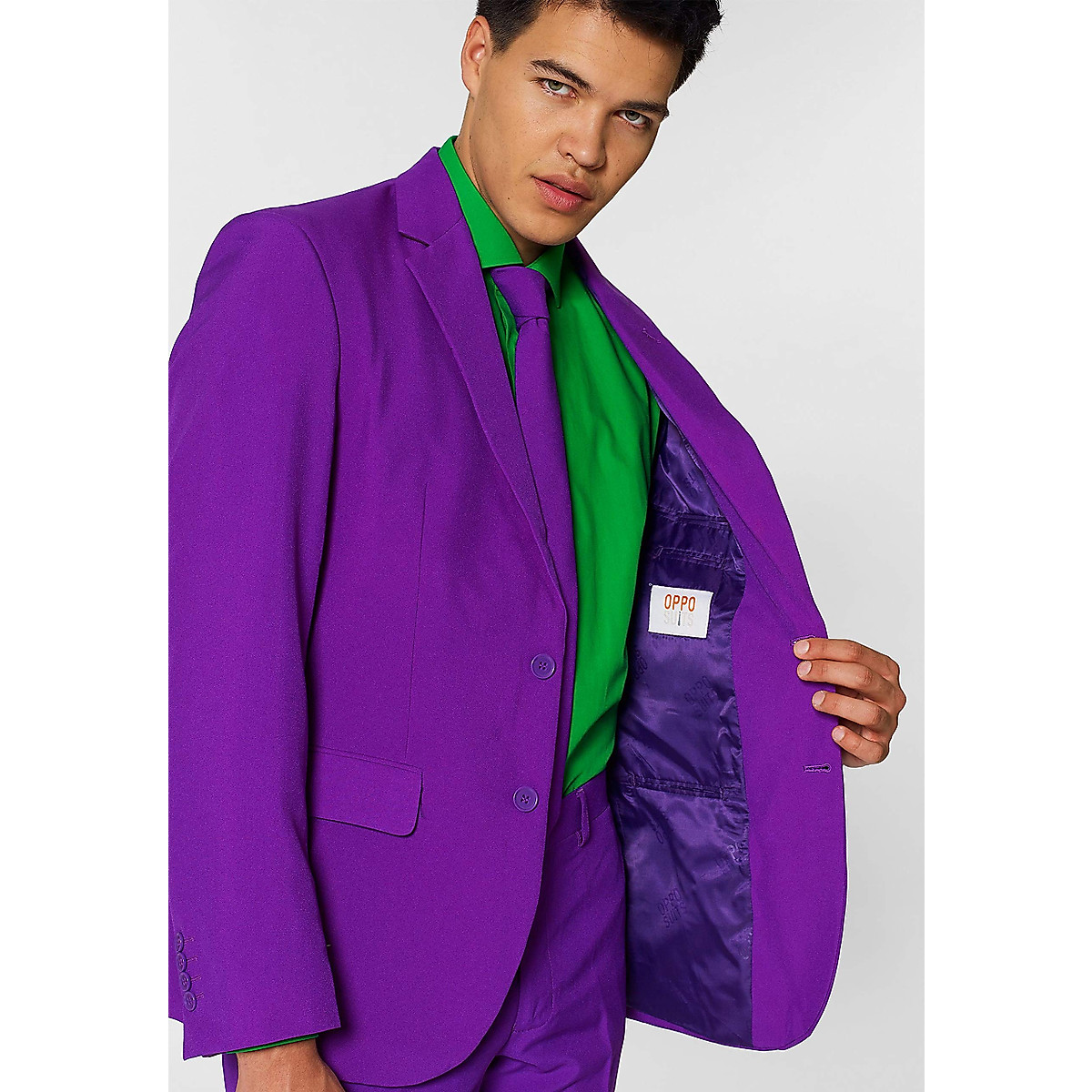 Opposuits Purple Prince Solid Purple Suit For Men Coming With Pants, Jacket and Tie, Purple Prince, US44