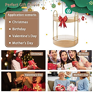 GTI 360° Rotating Makeup Organizer, 2 Tier Bathroom Counter Organizer,Large Capacity Perfume Cosmetics Skincare Vanity Organizers, Dresser Spinning Countertop Organizer and Storage for Women (Gold)