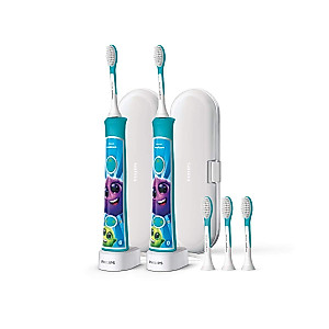 Philips Corded Electric Sonicare Kids Rechargeable Toothbrush with Built-in Bluetooth 2-Pack
