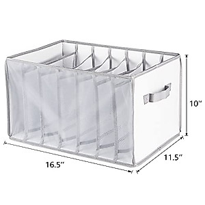 Univivi Extra Large Wardrobe Clothes Organizer Closet Organizer Portable Pants Sweaters Organizer for Closet,T-Shirt, Underwear, Upgraded 7 Grids Jeans Hoddie Organizer Clothes Organizer - Set of 4