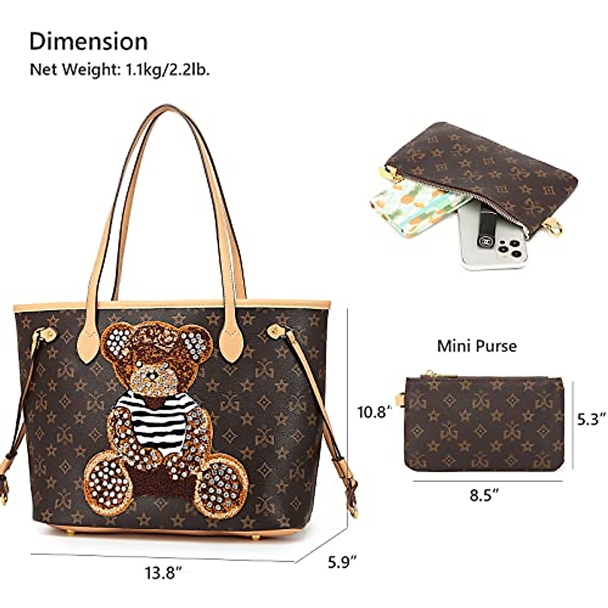 Tote Bags for Women Trendy handbags Shoulder Bag Top Handle Satchel Purses with 2 straps