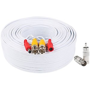 BNC Video Power Cable 100 Feet Pre-Made All-in-One Video Security Camera Cable Wire with Two Connectors for CCTV DVR Surveillance System