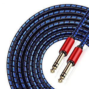 NC XQIN TRS Cable 1/4 to 1/4 Audio Cable,Quarter Inch Cable 1/4 inch Cable Balanced Stereo Audio Cable Nylon Braid - 50FT