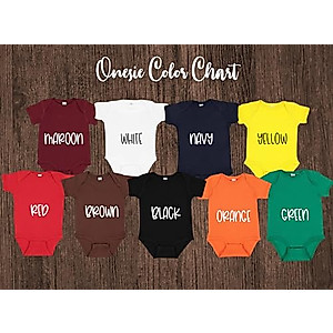 Lolly's Little Turkey Color Infant Bodysuit, Fall Baby Shower Newborn Gift, Pregnancy Reveal Onesie Present, Thanksgiving, Unisex (6M, Short Sleeve, Yellow)