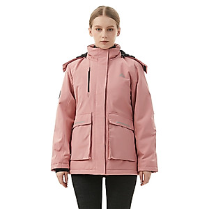 MOERDENG Women's Waterproof Winter Snow Coat Windproof Ski Jacket Hooded Snowboarding Jackets