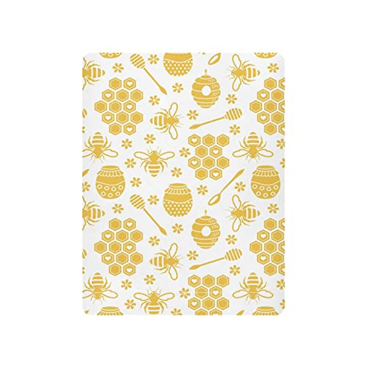 Yellow Bees Honey Baby Crib Sheets Soft Toddler Bed Sheets Breathable Mattress Cover Crib Mattress Sheet for Baby Gifts Girls Stroller Bed Mattress, 52 * 28 * 9in