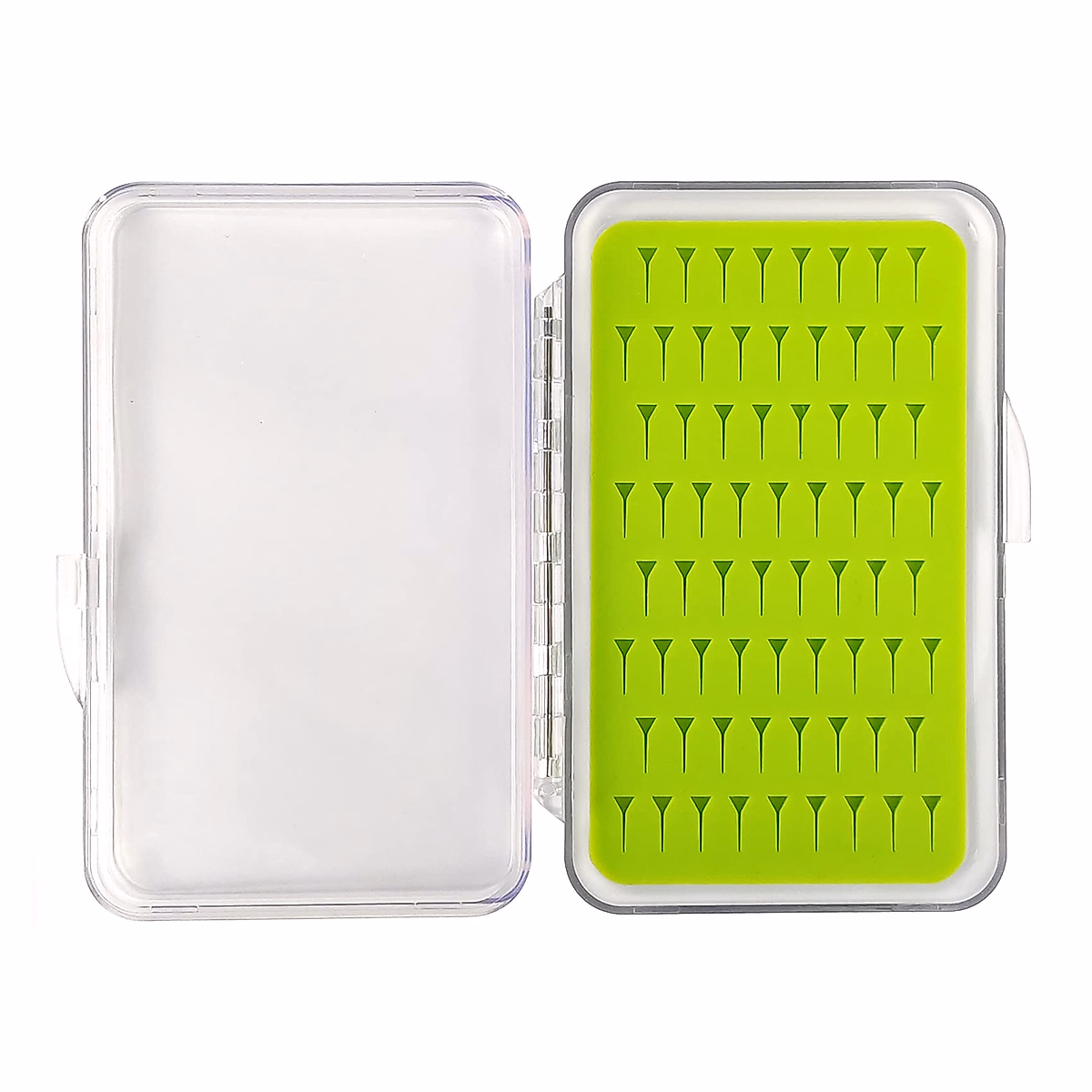 Riverruns Fly Box with Silicone insert Slim Clear Smart Pocket Hook Tackle Box Lures Flies Tool Fishing Storage for Fly Fishing (G34SB)