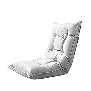 RIYIFER Single Sofa Bed Chair, 5 Positions Adjustable Floor Sofa Water Proof High Back Floor Chair Folding Lazy Sofa for Bedroom Living Room Party Use,Beige